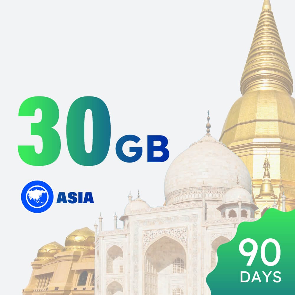 30GB 90-day Asia Data Package – GlocalMe Europe