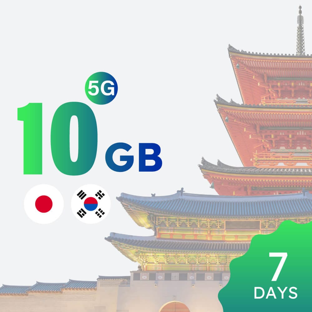 5G LTE 10GB 7-day Japan & Korea Data Package – GlocalMe Europe